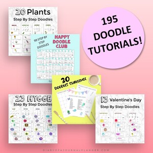 Doodle Tutorial Bundle, Step by Step Doodles, Learn How to Doodle, How ...