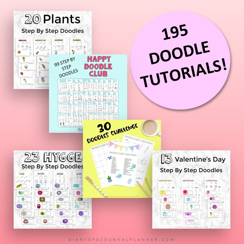 Doodle Tutorial Bundle Step by Step Doodles Learn How to - Etsy