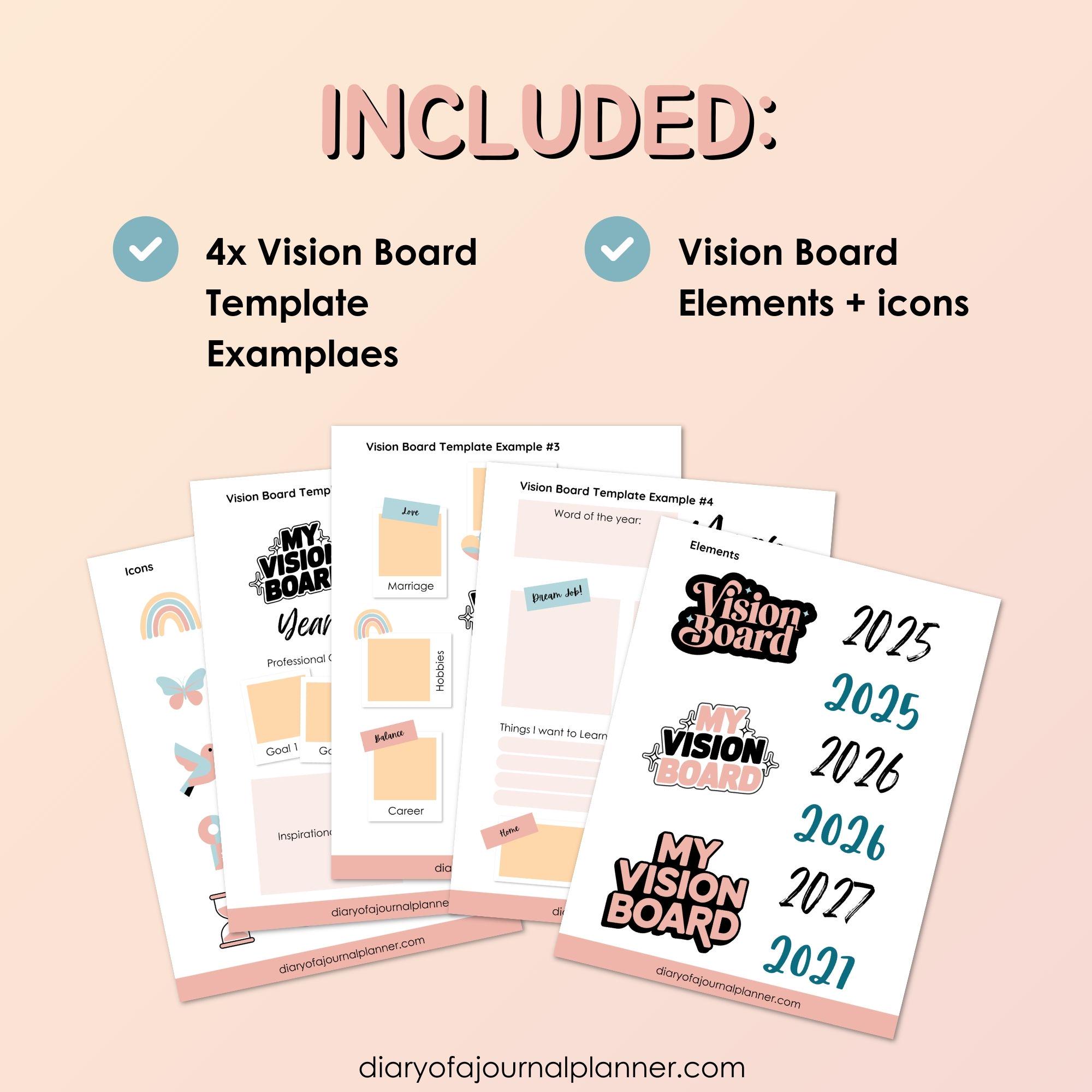 2025 Vision Board, Vision Board Kit, Vision Board Printables, Vision ...