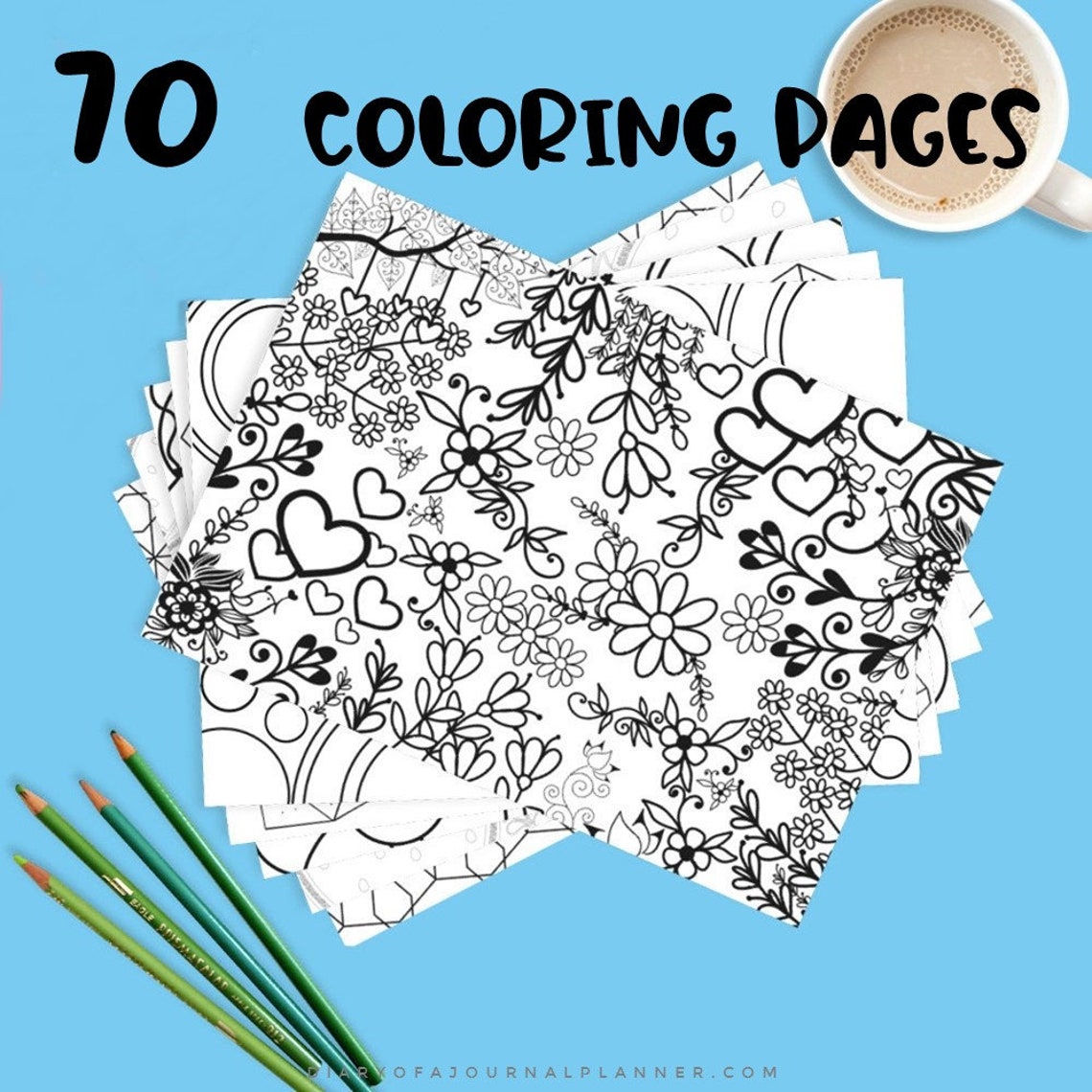 Coloring Pages Bundle, Adult Coloring Pages PDF, Digital Coloring Book ...