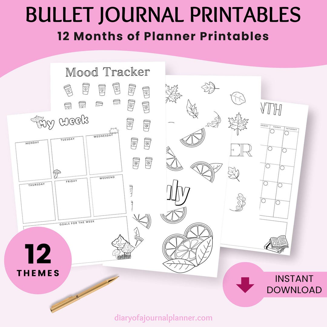 Planner Printables, Bullet Journal Printables, Planner Inserts, Bujo ...