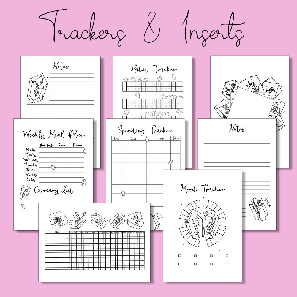 Crystal Planner Printable, Gem Bullet Journal, Crystals Planner Inserts ...