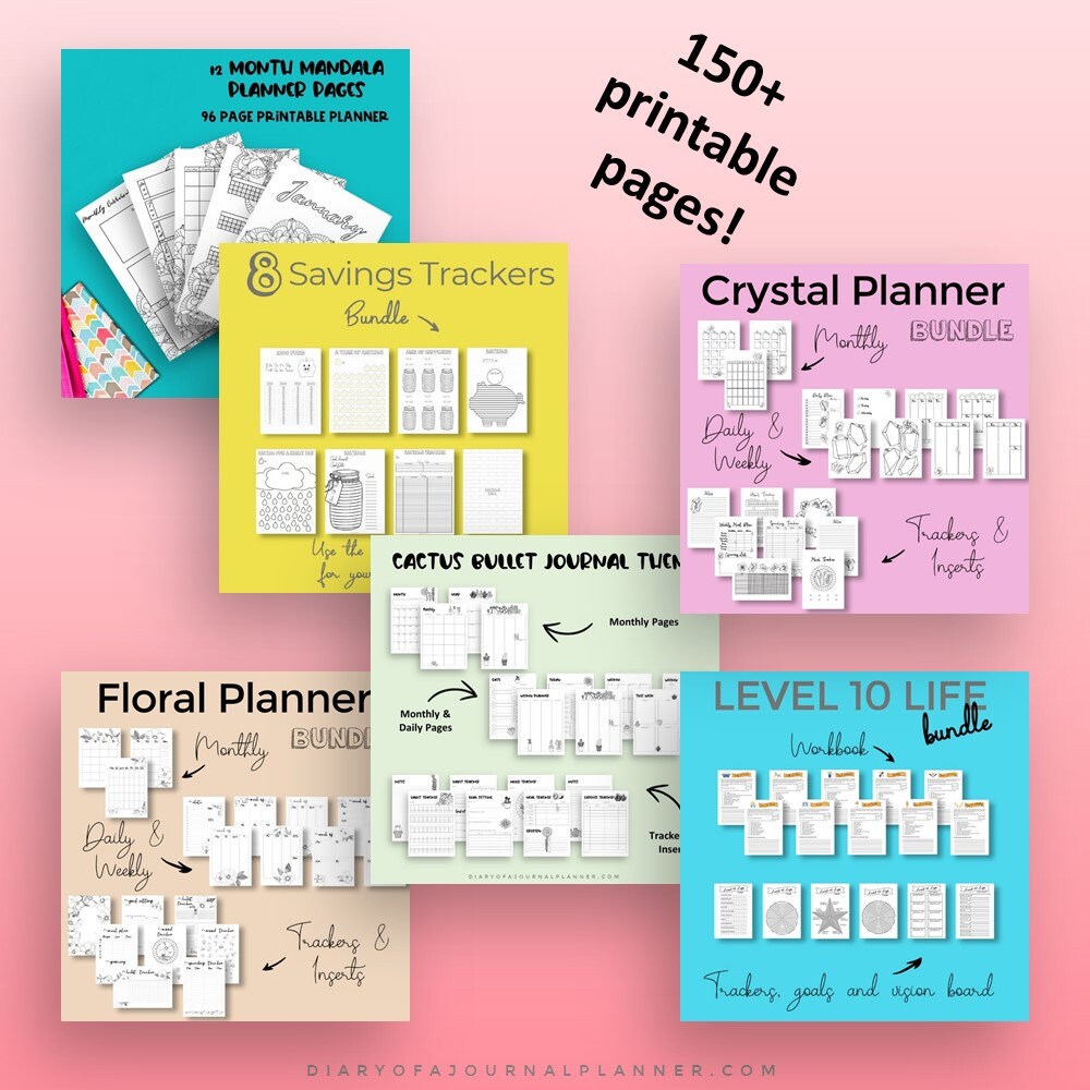 Printable Planner Bundle, Bullet Journal Printable, Planner Inserts ...