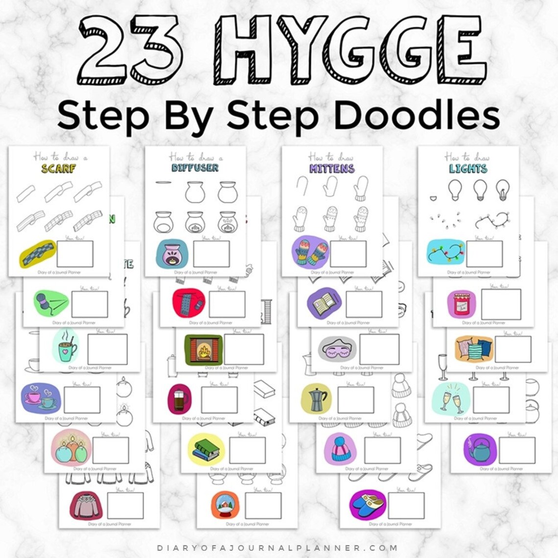 Doodle Tutorial Bundle Step by Step Doodles Learn How to - Etsy