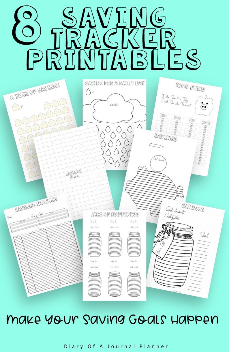 Savings Tracker Bundle Bullet Journal Savings Trackers - Etsy