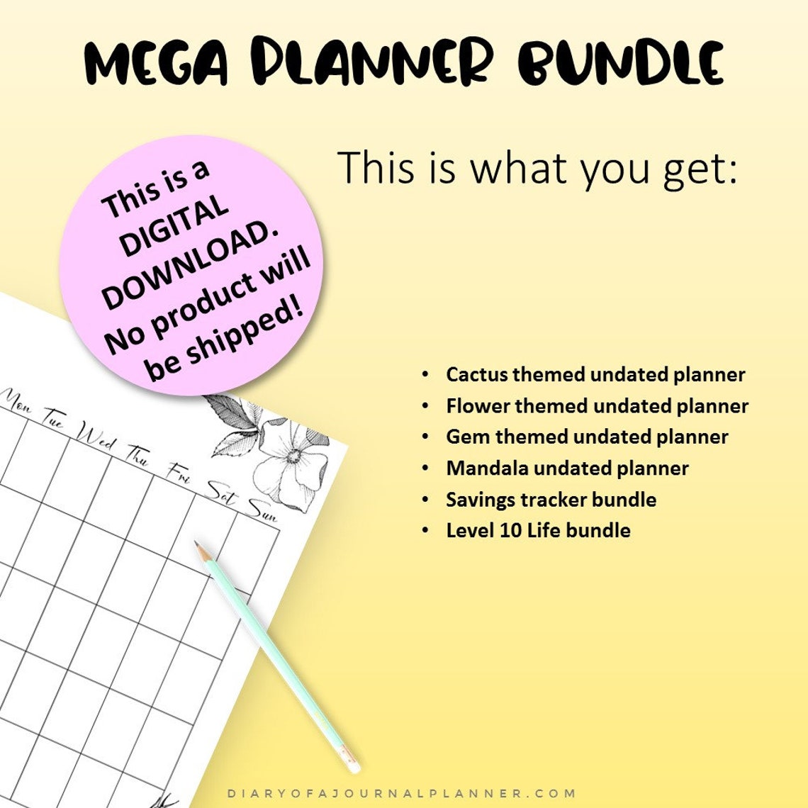 Printable Planner Bundle, Bullet Journal Printable, Planner Inserts ...
