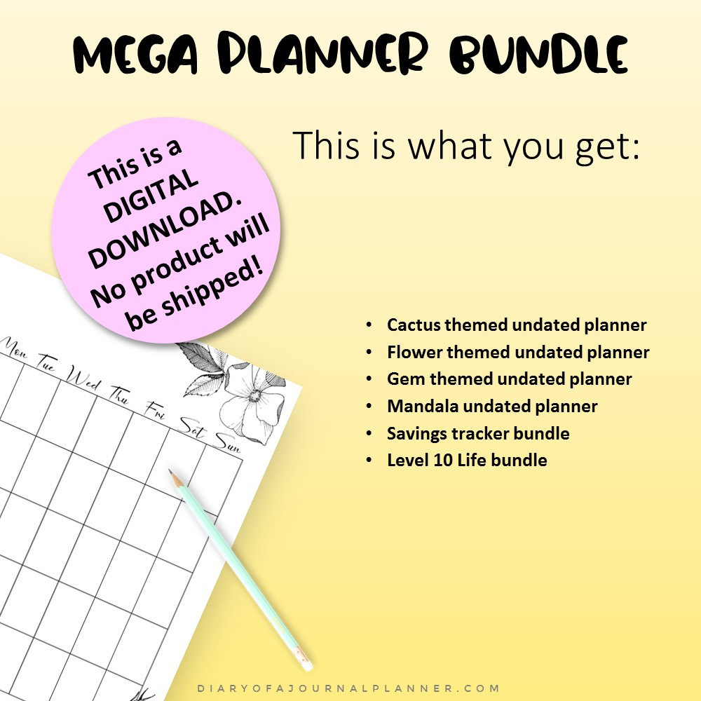 Printable Planner Bundle, Bullet Journal Printable, Planner Inserts ...
