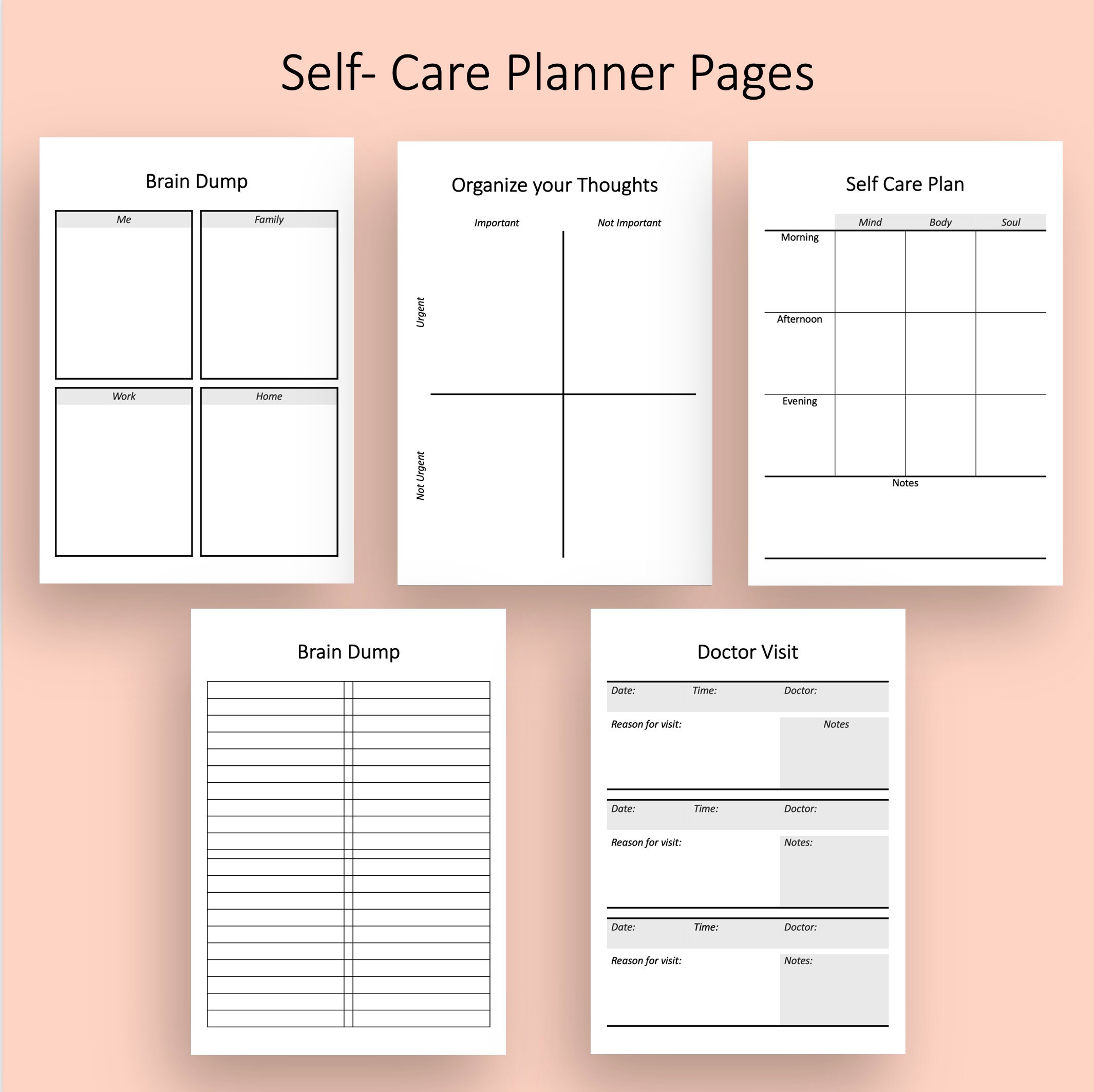 Essentials Planner Printable, Premade Bullet Journal, Simple Planner ...