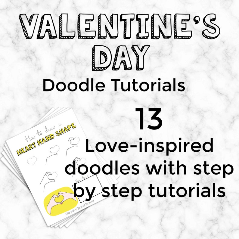 Valentine's Day Doodle Tutorials, Love Theme Step by Step Doodles ...