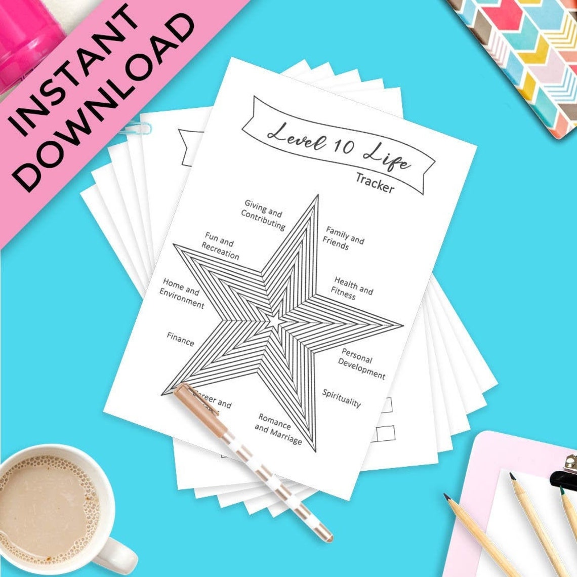 Level 10 Life Bullet Journal Printable Bundle, Miracle Morning Level 10 ...