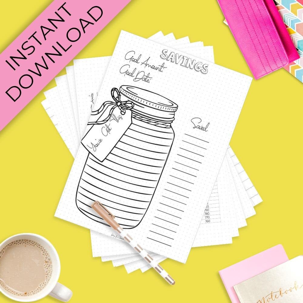 Savings Tracker Bundle Bullet Journal Savings Trackers - Etsy