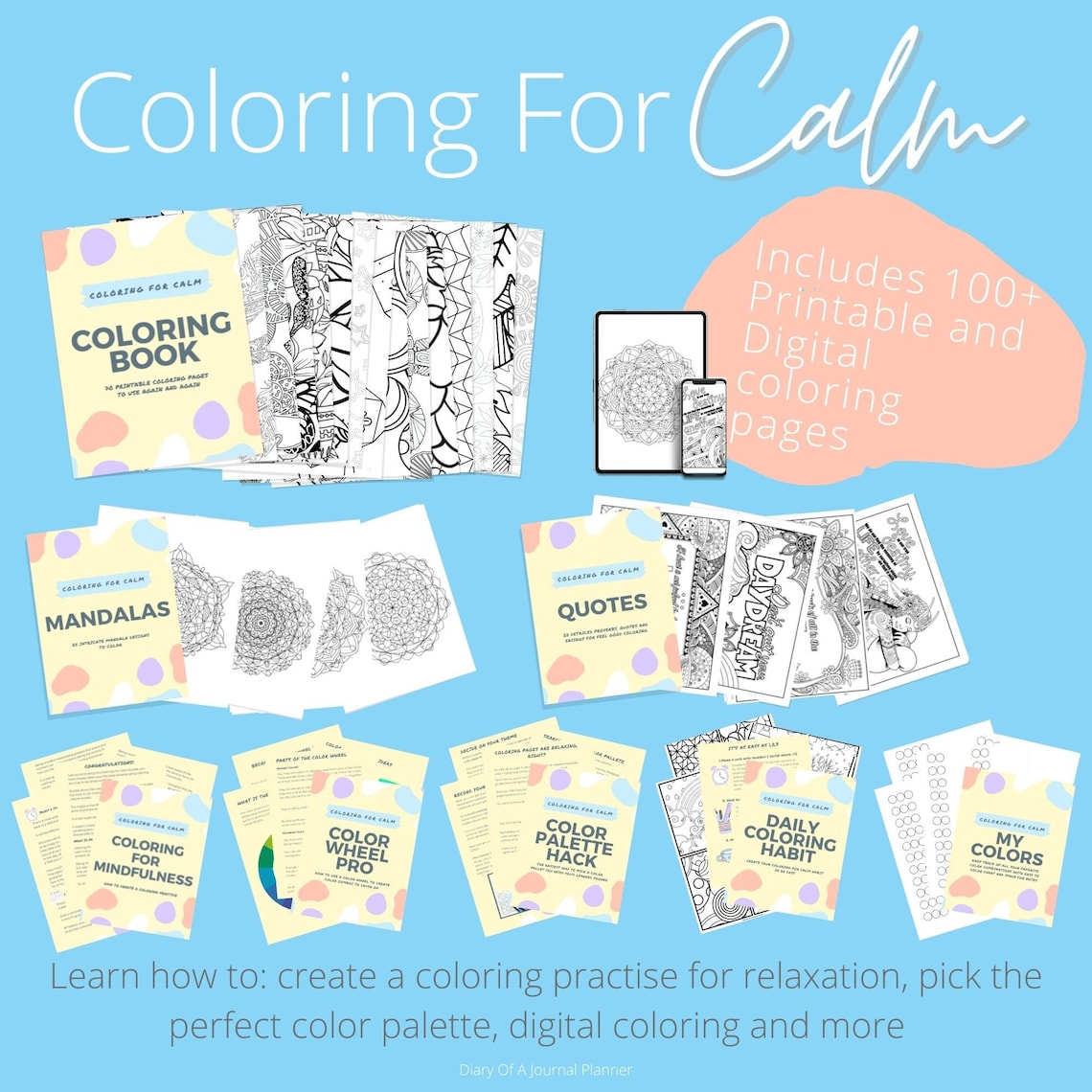 Coloring for Calm Bundle Coloring Pages Bundle Adult - Etsy