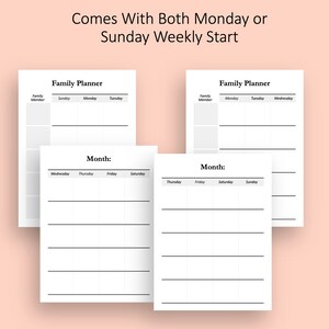 Family Planner, Family Planner Insert, Family Planner PDF, Family ...