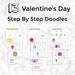 Valentine's Day Doodle Tutorials, Love Theme Step by Step Doodles ...