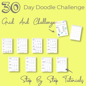 30 Day Doodle Challenge With Step by Step Tutorials, Easy Doodle ...