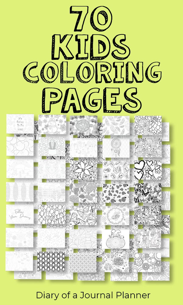 Printable Coloring Book 70 Pages, Coloring Book, Coloring Pages for ...