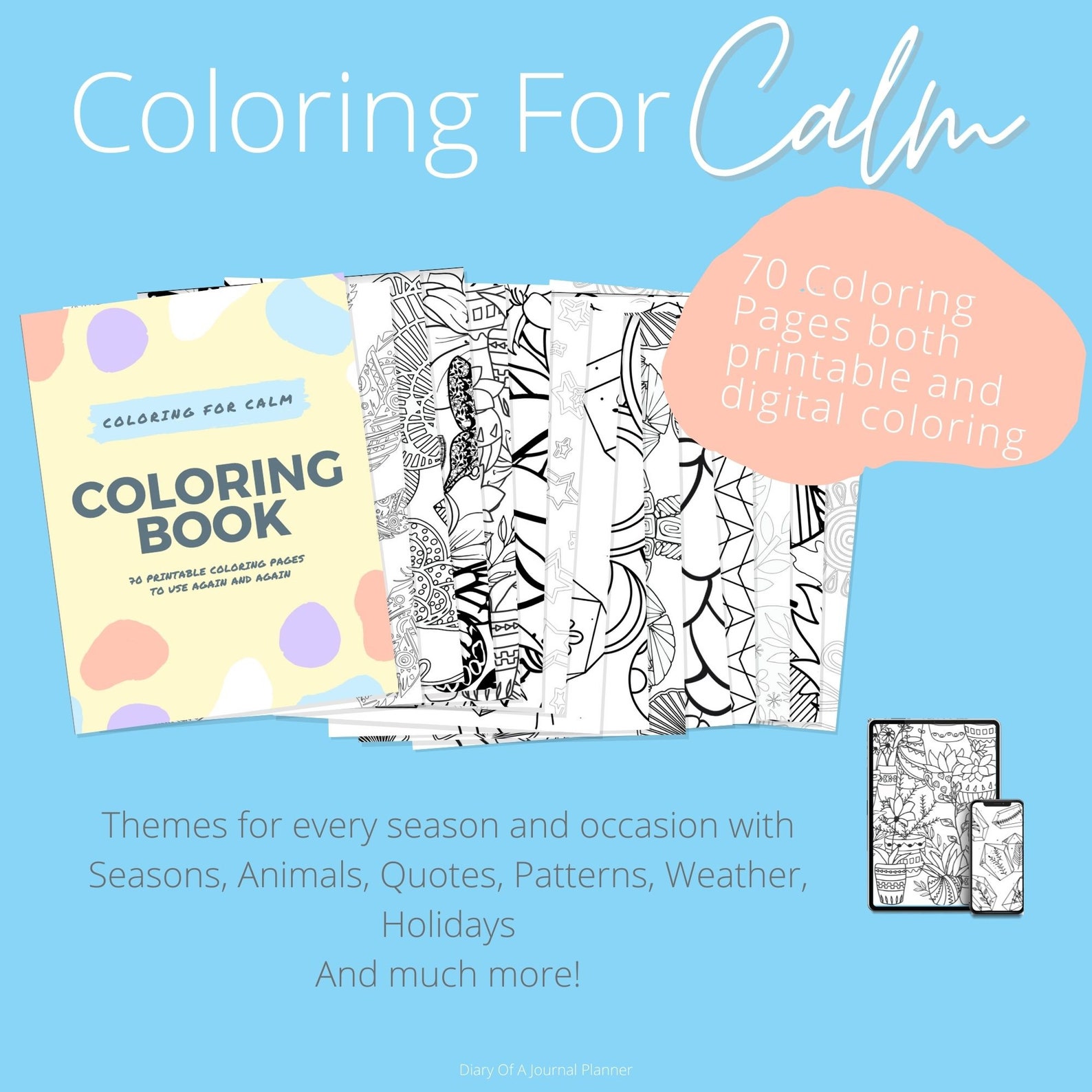 Coloring for Calm Bundle, Coloring Pages Bundle, Adult Coloring Pages ...