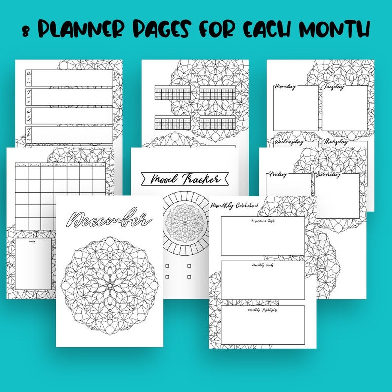 Mandala Planner Printable, Mandala Bullet Journal, Mandala Planner ...