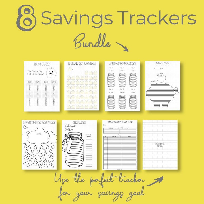 Savings Tracker Bundle Bullet Journal Savings Trackers - Etsy