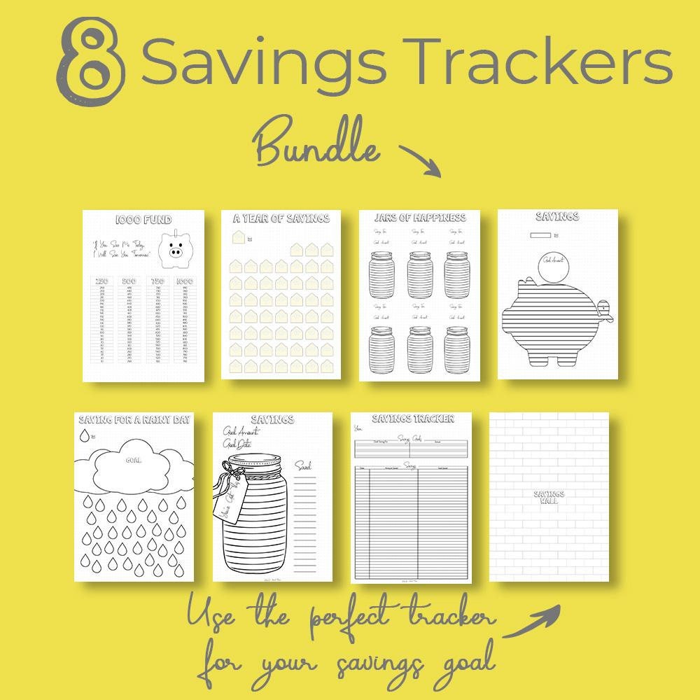 Savings Tracker Bundle Bullet Journal Savings Trackers - Etsy