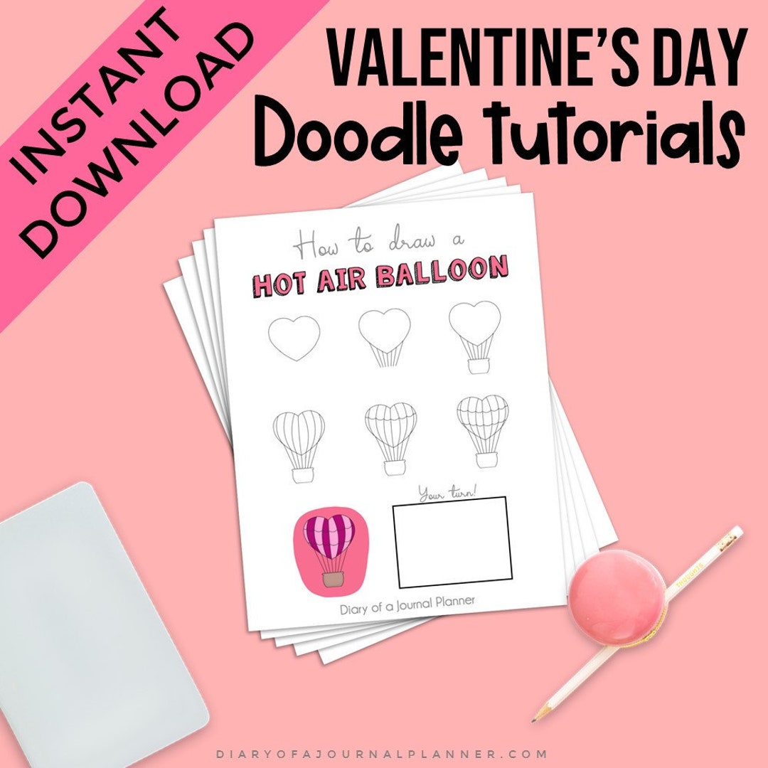 Valentine's Day Doodle Tutorials, Love Theme Step by Step Doodles ...