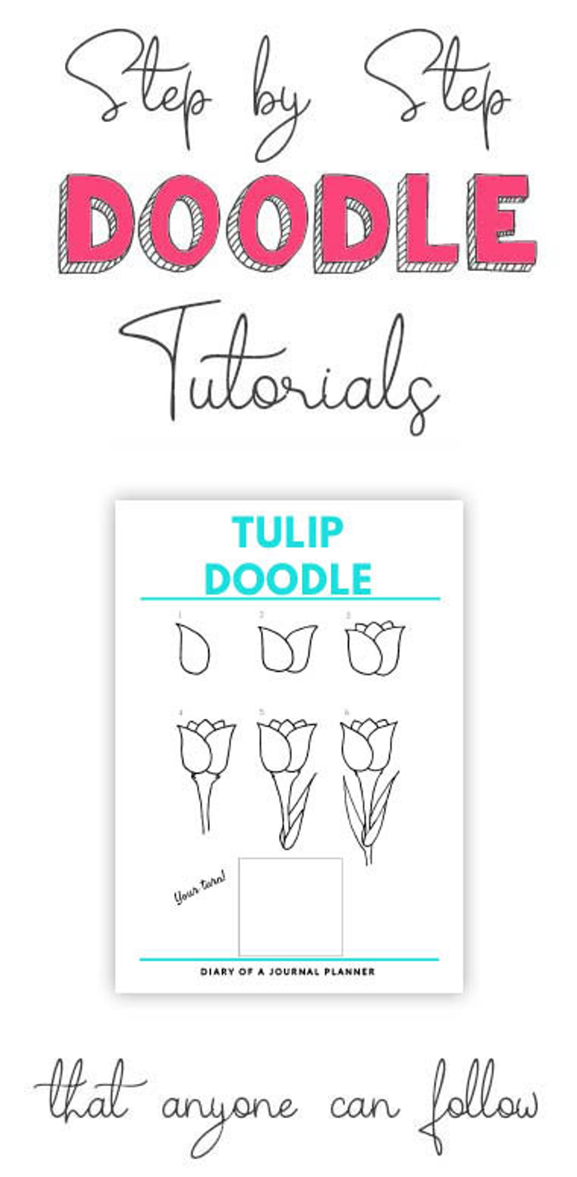 Easy Doodle Tutorials Step by Step Doodles Learn How to | Etsy