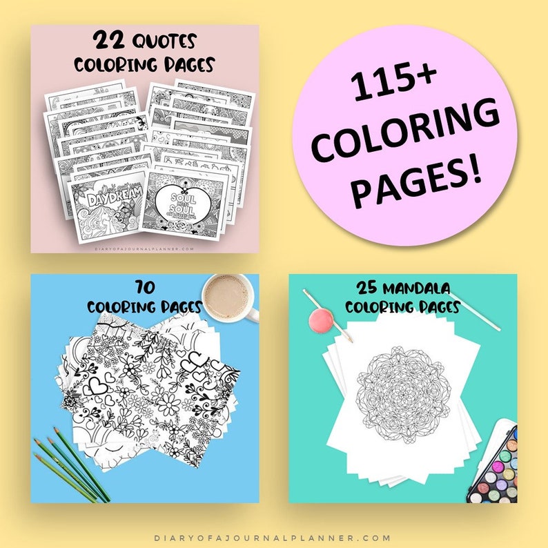 Coloring Pages Bundle, Adult Coloring Pages PDF, Digital Coloring Book ...