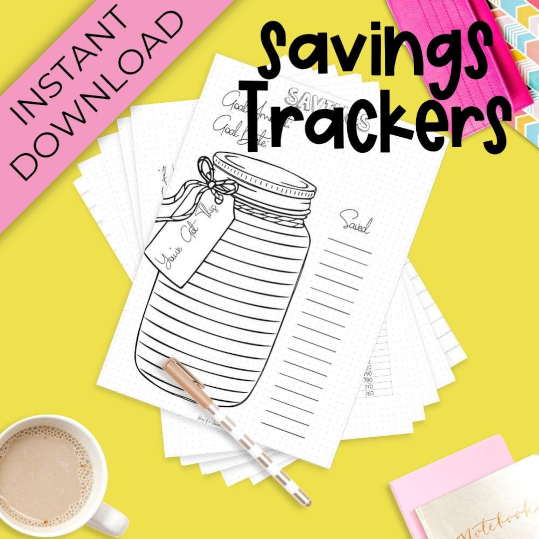 Savings Tracker Bundle, Bullet Journal Savings Trackers, Planner ...