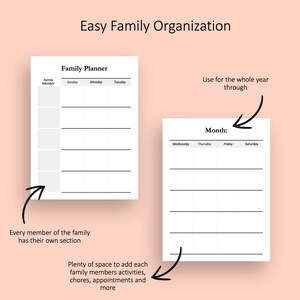 Family Planner, Family Planner Insert, Family Planner PDF, Family ...