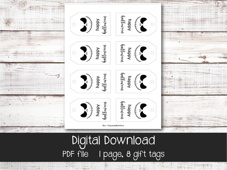 Happy Halloween Skeleton Gift Tag: Halloween Printable (digital ...