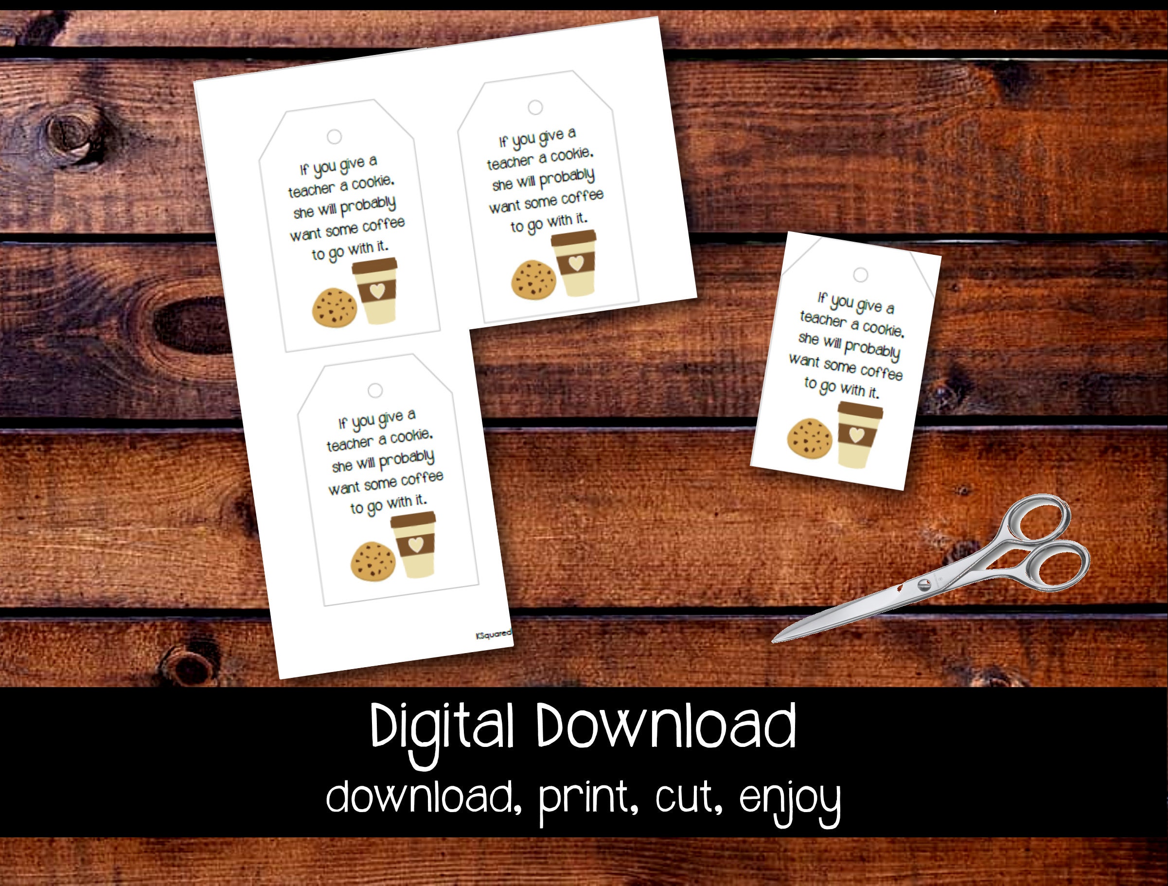 If You Give A Teacher A Cookie Gift Tag Printable Gift Tag - Etsy