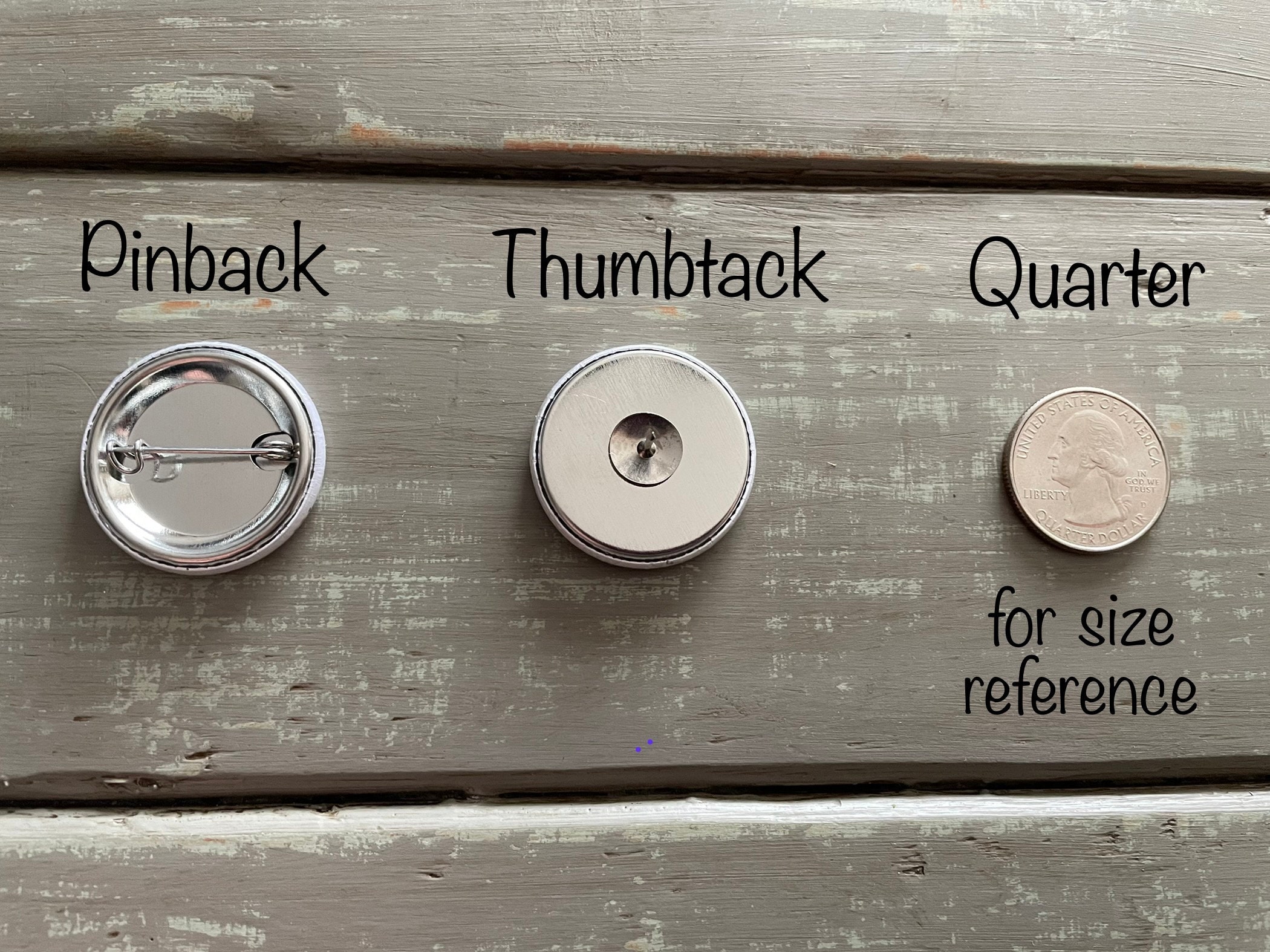 4 Pack of 1.25 Thumbtacks or Pin Back Buttons. Mix and Match Designs ...