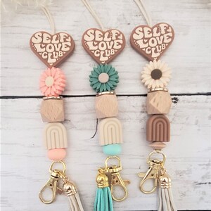 Daisy Heart Lanyards Self Love Club, Boho Groovy Teacher Lanyards, Boho ...