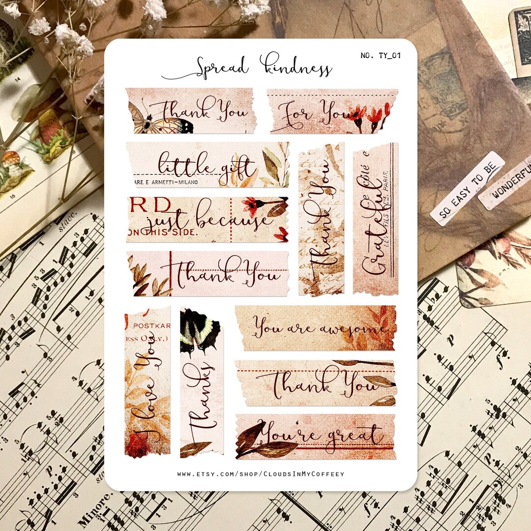 FREE! Stickers for Free! Freebies Thank You Gift Vintage Washi Tape ...