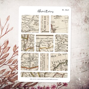 Antique Map Stickers - Vintage Stickers Maps Planner Sticker Old Book ...