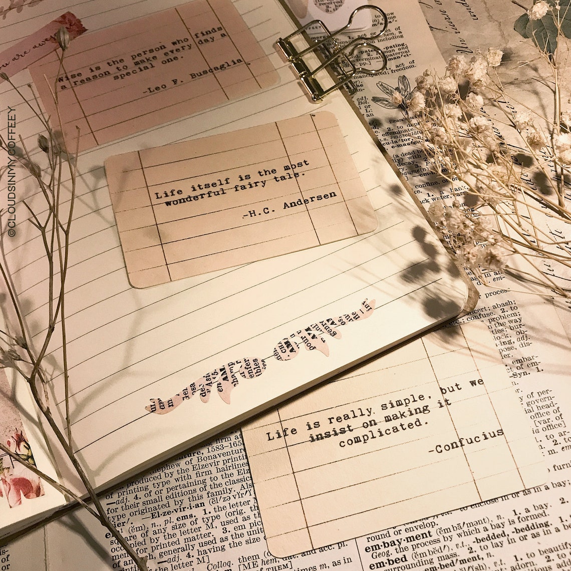 Vintage Style Quote Tags – Inspirational Typewriter Cards for Junk ...