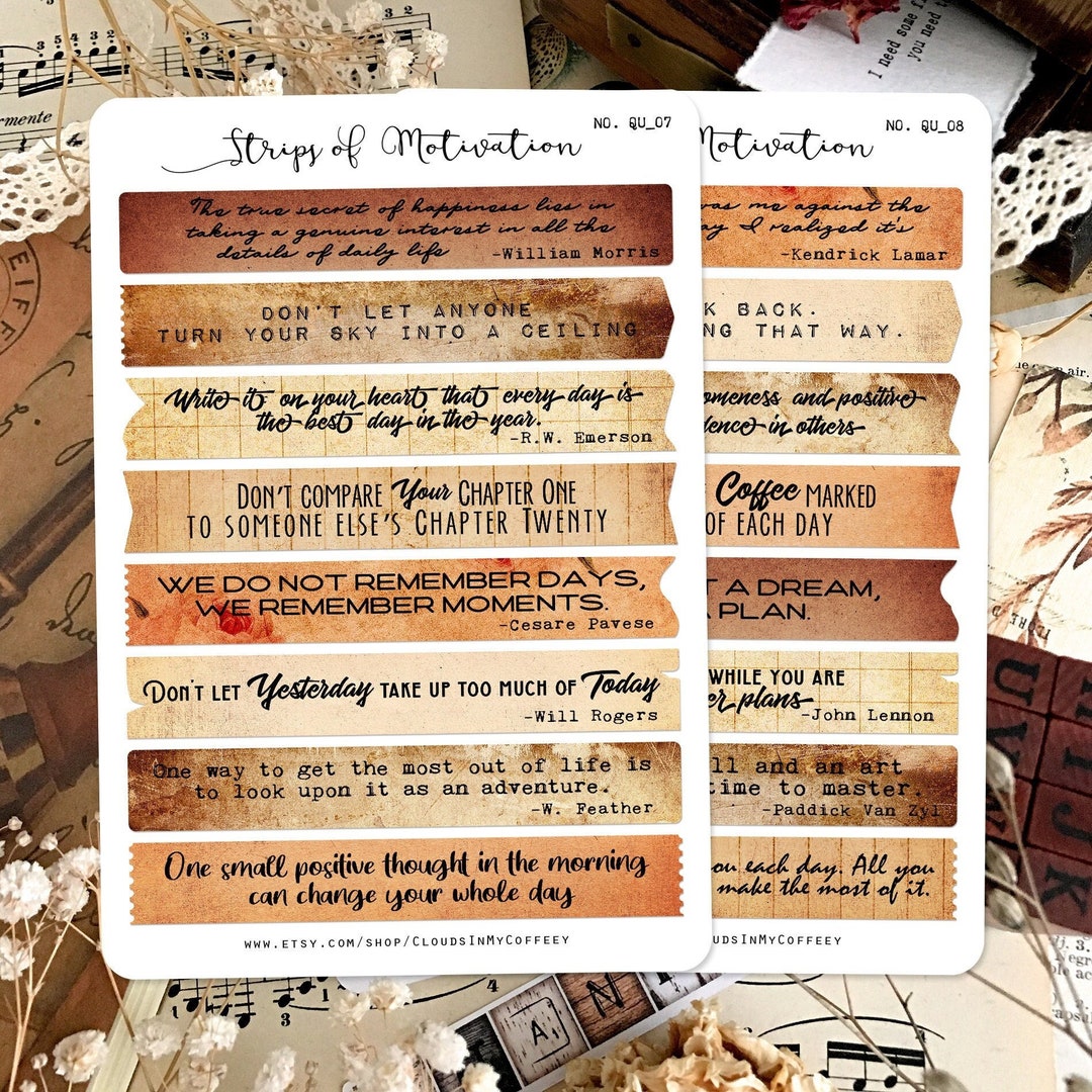 Strips of Inspiration Motivational Washi Tape Stickers, Famous Quotes ...