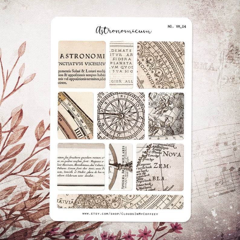 Antique Map Stickers - Vintage Stickers Maps Planner Sticker Old Book ...