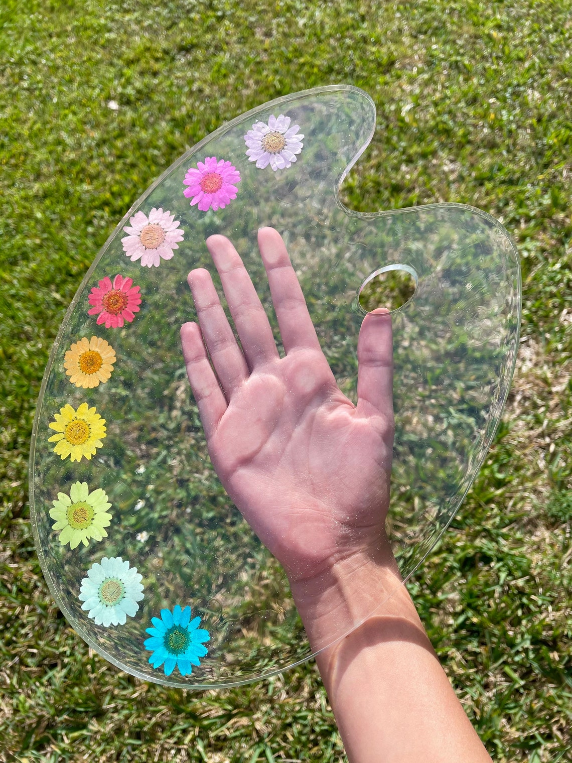 Colorful Resin Paint Palette Made to Order Clear Base 9 - Etsy