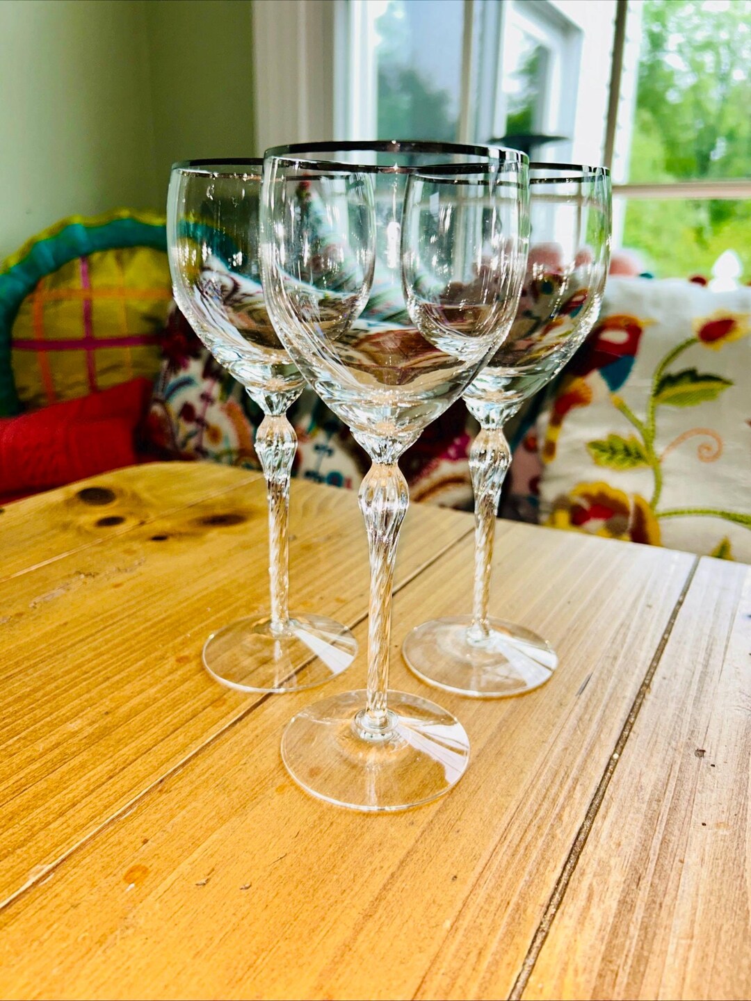 Lenox Monroe Platinum Wine Goblets - Set of 3 - Etsy