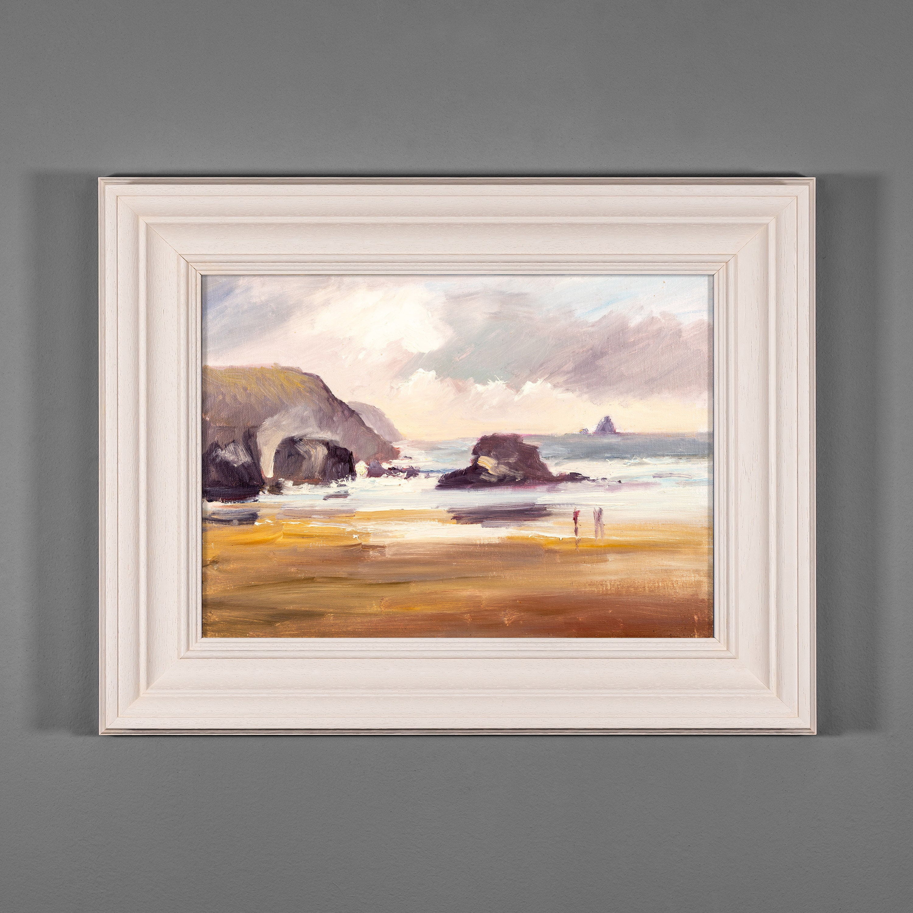 Shoreline Stroll 54cm X 44cm Framed Original Oil Painting by - Etsy