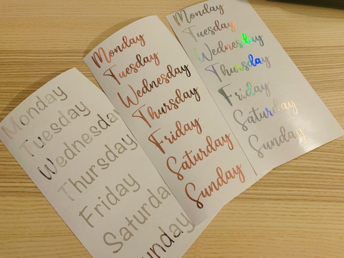 Weekday Labels Days of the Week Stickers Labels for | Etsy UK
