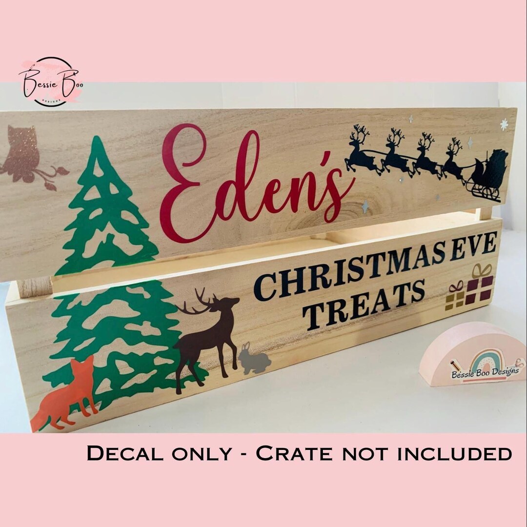 DIY Crate - Personalised Christmas Crate Sticker Decal - Etsy