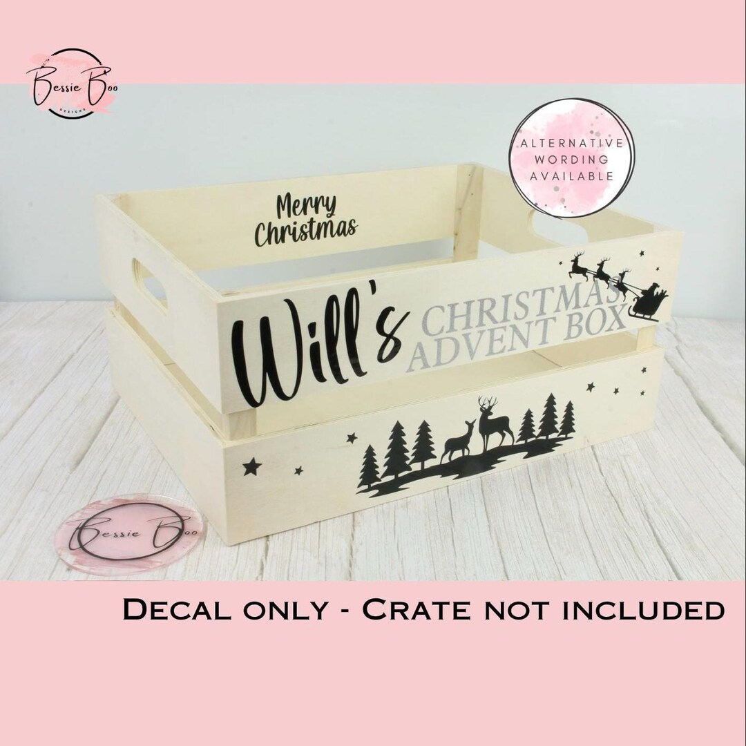DIY Crate - Personalised Christmas Crate Sticker Decal - Etsy