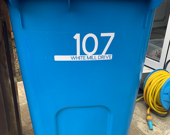 Pack of 3 Wheelie Bin Stickers Personalised Wheelie Bin Labels ...