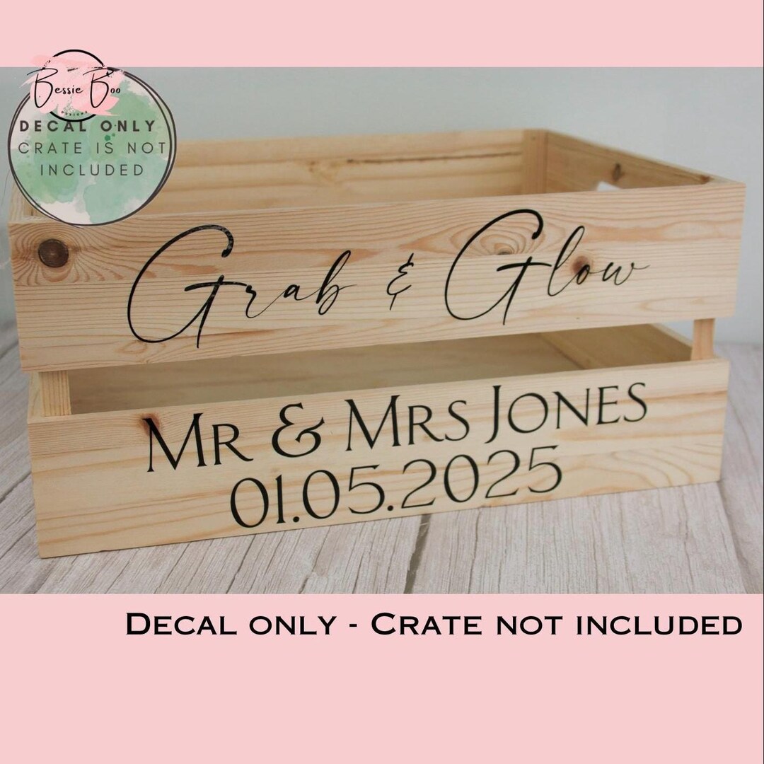 DIY Crate - Personalised Wedding Crate Sticker Decal - Etsy