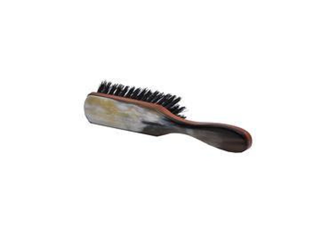 Beard Brush Horn Backed With Natural Bristles, Long Handle Bear Brush ...