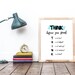Think Before You Speak Poster Print, Aqua Brush Stroke Handwriting Font ...