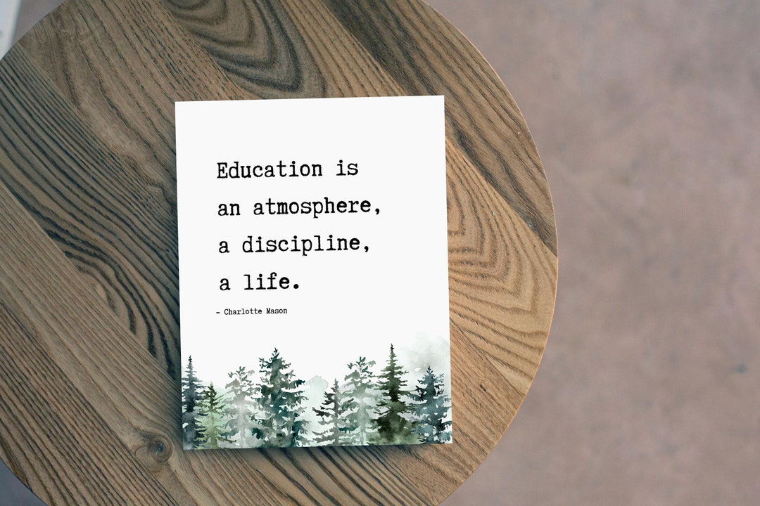 Charlotte Mason Quote Print: Evergreen Forest Homeschool Art (digital ...