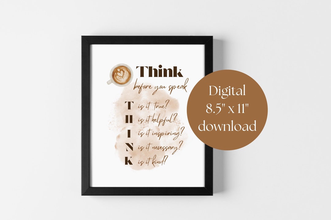 Think Before You Speak Acrostic | is It True, Helpful, Kind ...